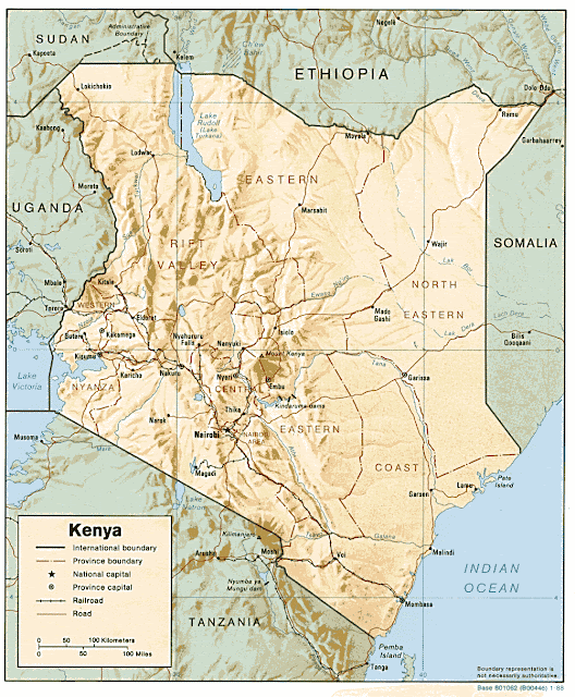 Kenya - Peta geografis Kenya