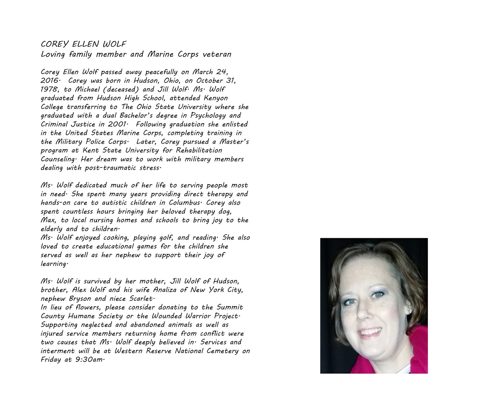 Hungry Like the (Quiroz) Wolfs: Corey Wolf: Loved Daughter, Sister & Aunt