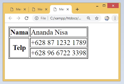 Tutorial Cara Membuat Tabel Pada HTML - Blog Tutorial Pemrograman