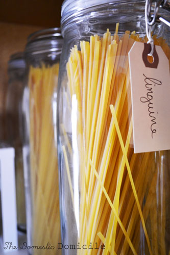 Pantry Reorganization: Pasta Jars and Labels |The Domestic Domicile