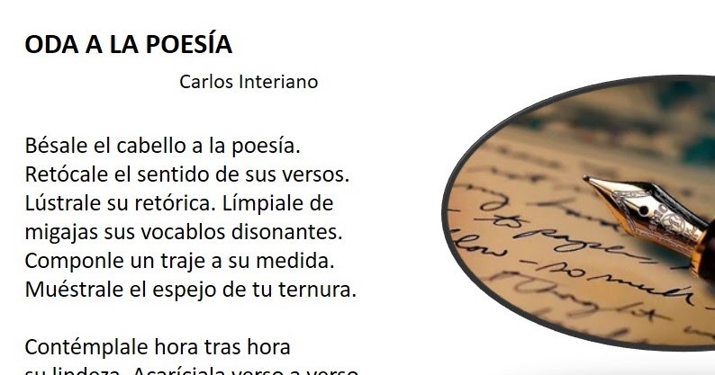 Carlos Interiano: ODA A LA POESÍA