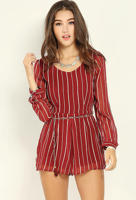 Fαshiση Gαlαxy 98 ☯: Red full sleeve romper dress - women fashion