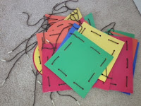 Half Day in Pre K: DIY Shape Lacing Cards