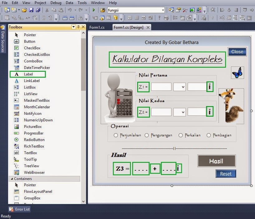 Catatan Mungil. . .: Program Kalkulator Bilangan kompleks sederhana ...