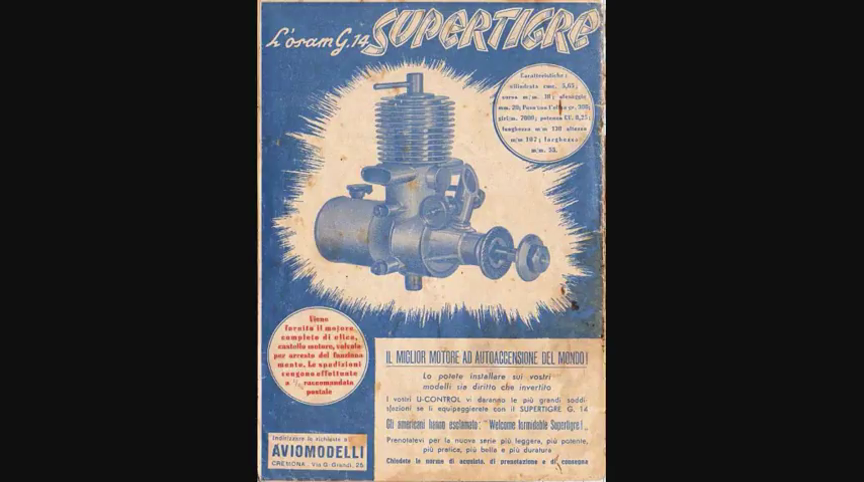 Vintage Model Airplane Engines Running: 1946 Italian MOVO D-2 Diesel