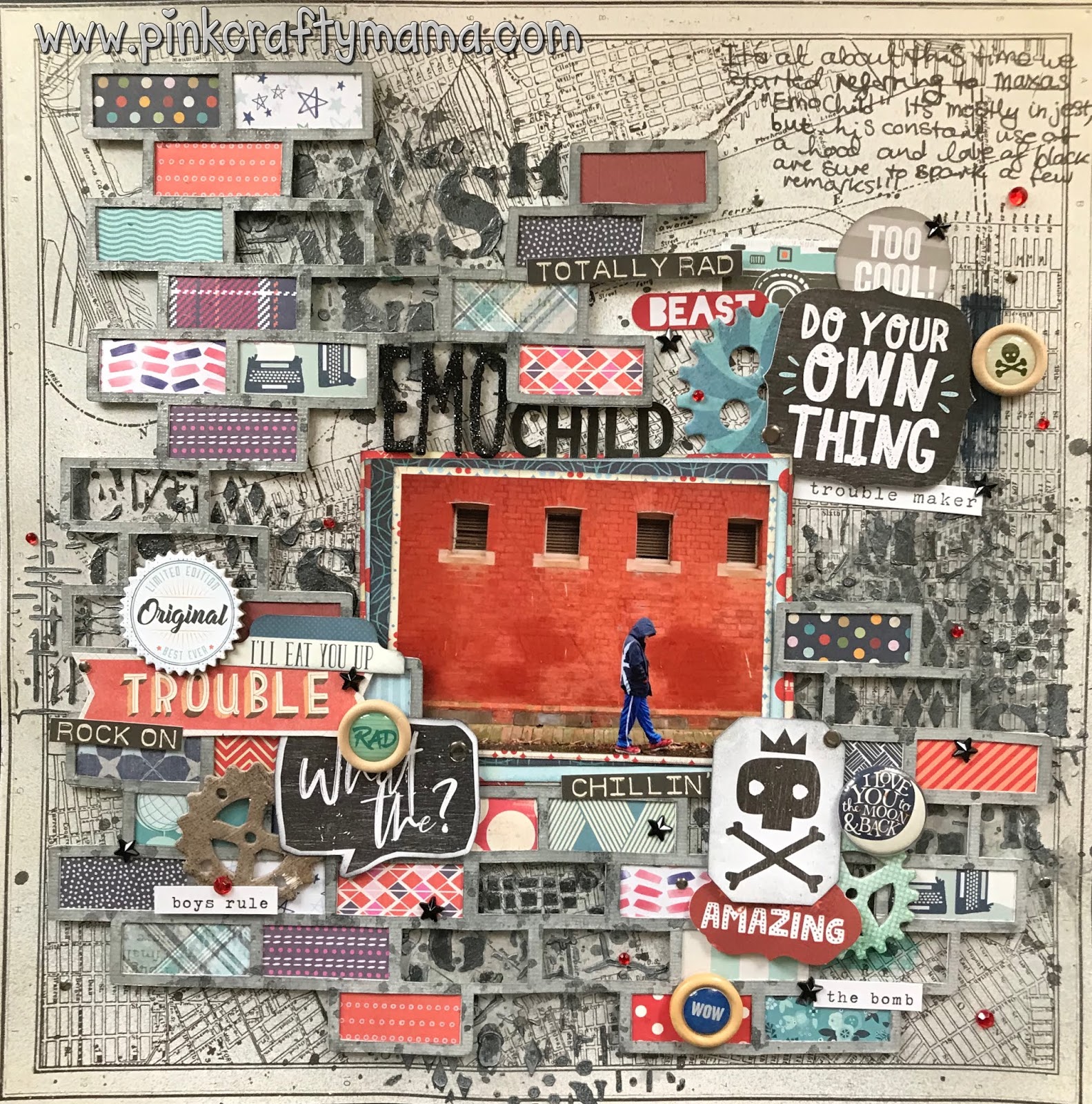 Pink Crafty Mama: Confessions of a Paper Addict Challenge Layout - Emo ...