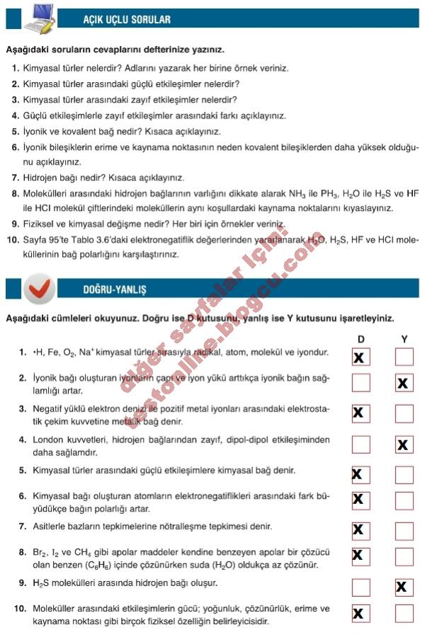 9.SINIF KİMYA KİTAP CEVAPLARI ADA YAYINLARI SAYFA 133