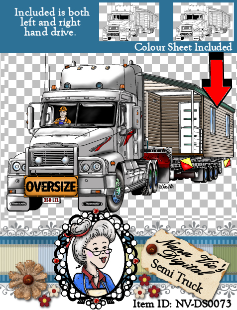 Nana Vic's Digitals: Semi Truck Digital Stamp