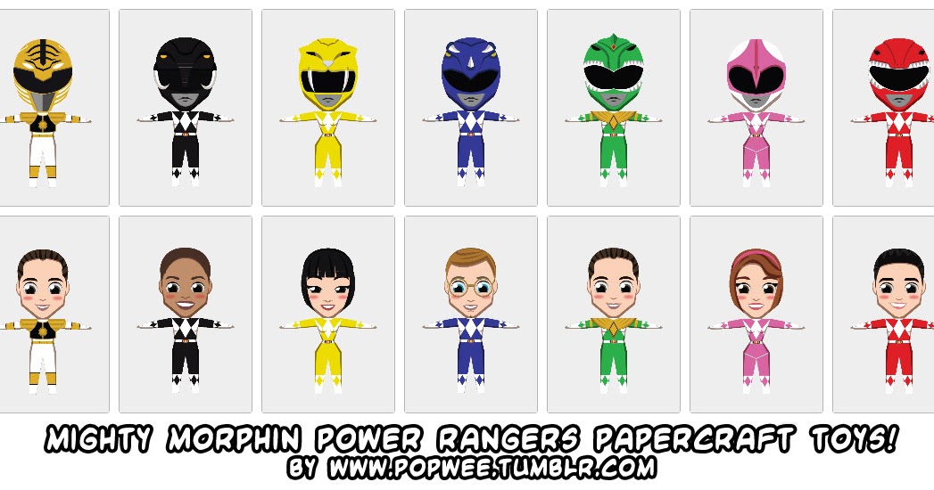 Ninjatoes' papercraft weblog: Mighty Morphin Power Rangers papercraft toys!