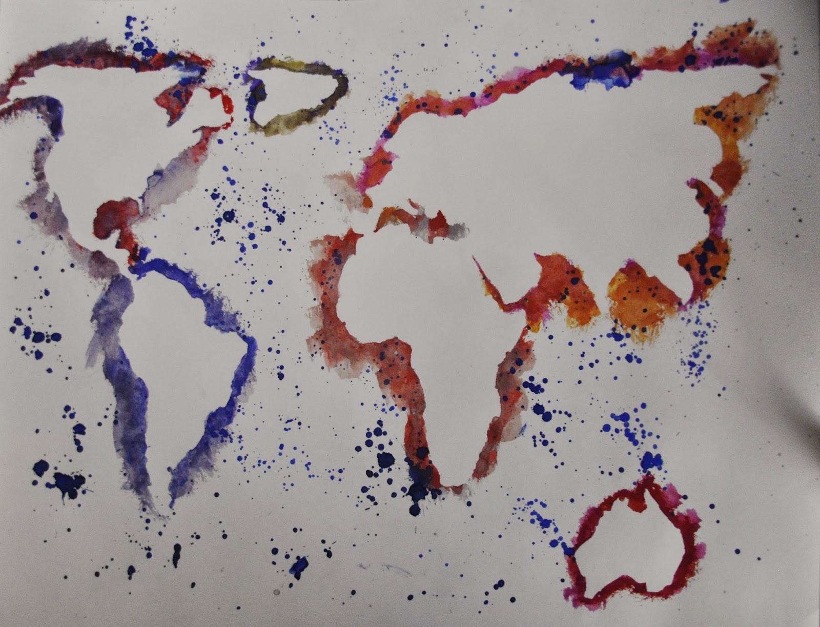 artisan des arts: Splatter negative space maps - grade 6, geography ...