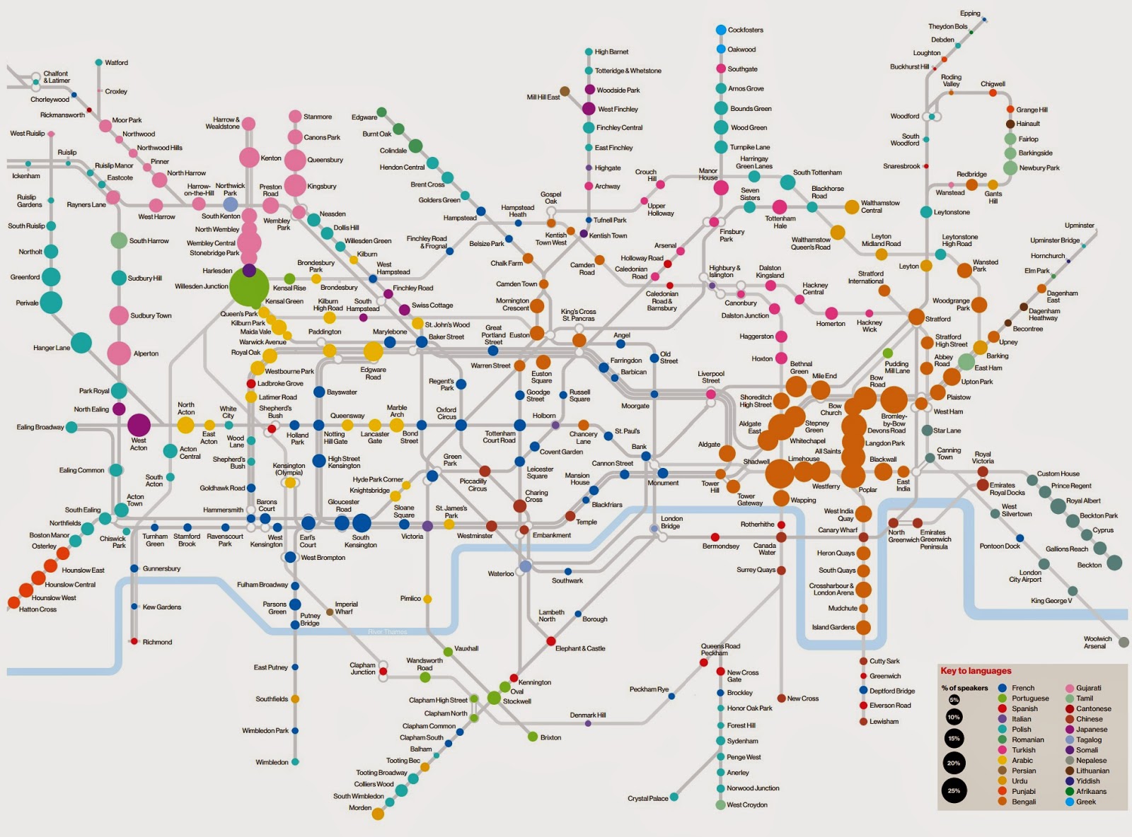 It Happens in London: London’s most common second languages tube map