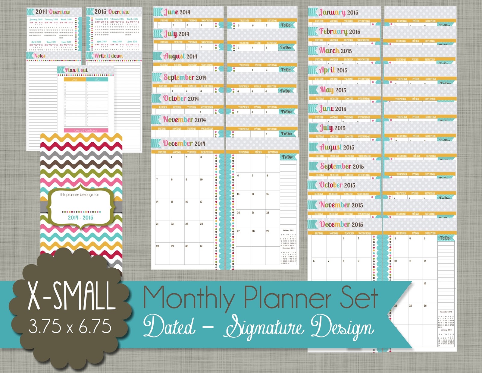 The Polka Dot Posie: NEW X-Small Personal Size Planner Pages for Your ...