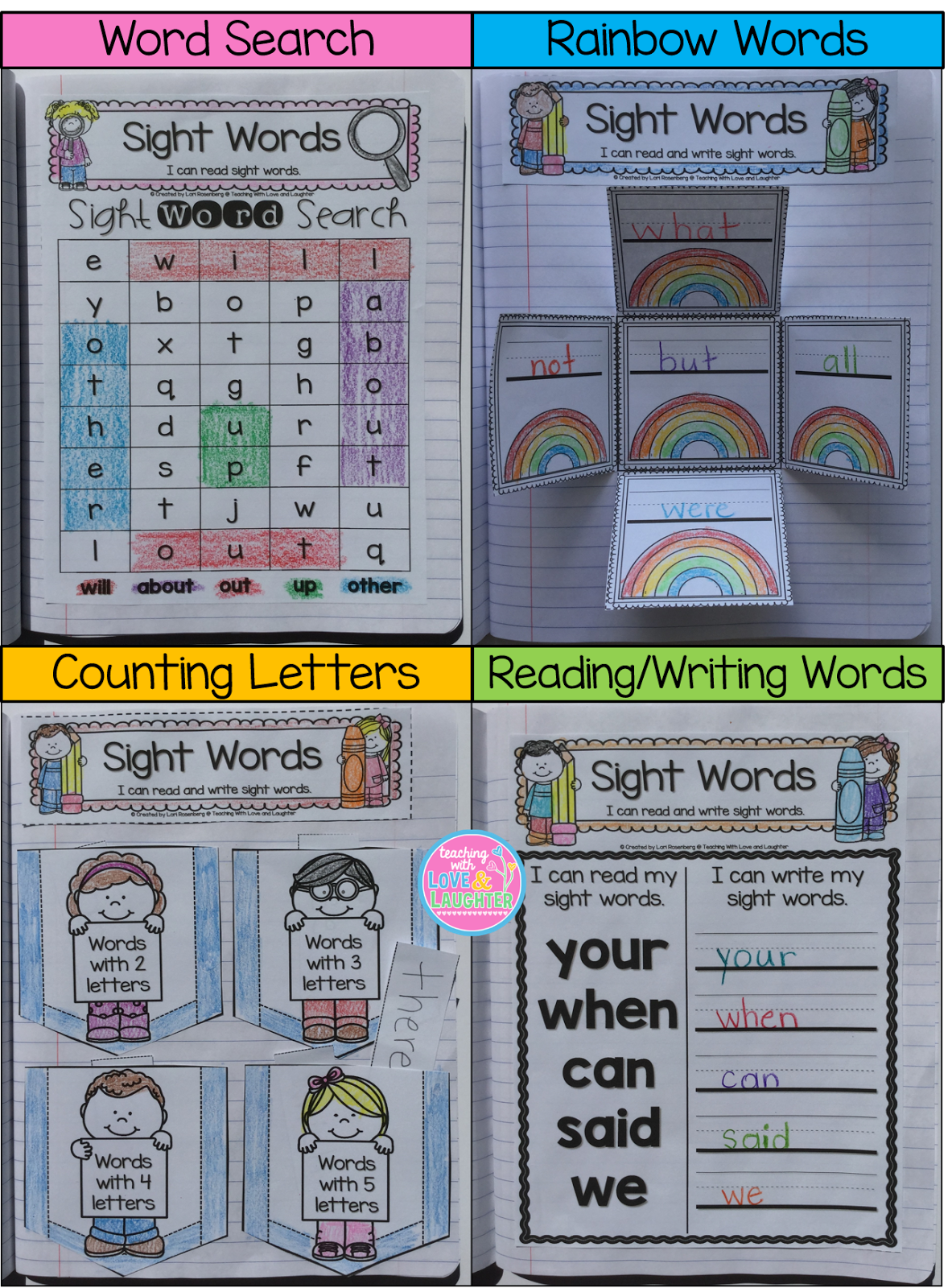 Teaching With Love and Laughter: Fry Word Interactive Notebooks {Editable}