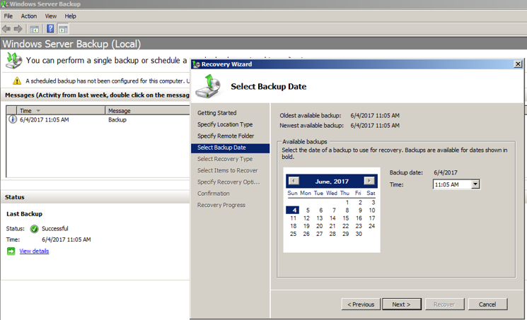 Windows Server Information: How To Restore Windows Server Backup