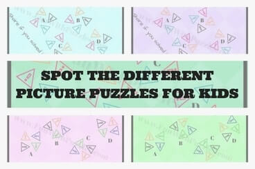 Spot the Different Picture Puzzles for Kids with Answers