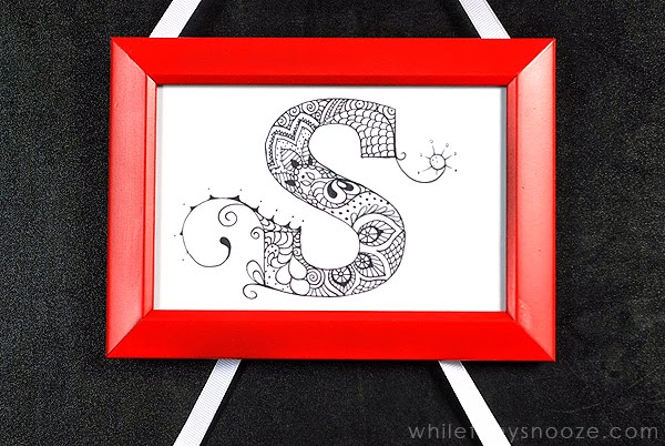 While They Snooze: Sharpie Monograms {Teacher Gifts}