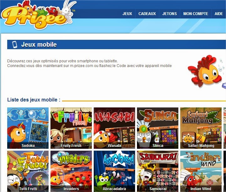 Les jeux flash gratuits de Prizee: Les jeux flash mobiles de Prizee