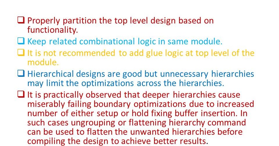 Asic System On Chip Vlsi Design Proper Partitioning For Synthesis
