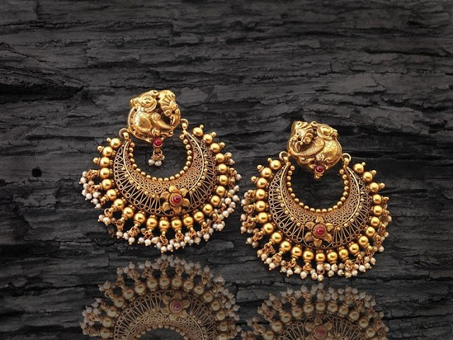 Chandbali Gold Earrings - Indian Jewelry Designs