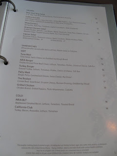 LAS VEGAS DAZE: Aria room service menu