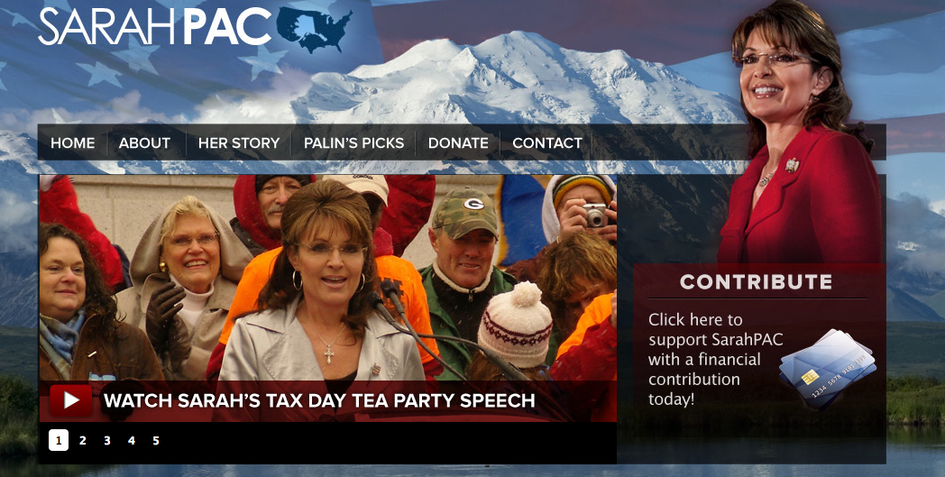 Governor Palin 4 President: Launch of New SarahPAC Website!