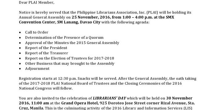 PLAI - Southern Tagalog Region Librarians Council: PLAI : Notice of ...