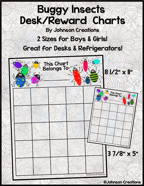 Johnson Creations: Buggy Insects Desk/Reward Charts