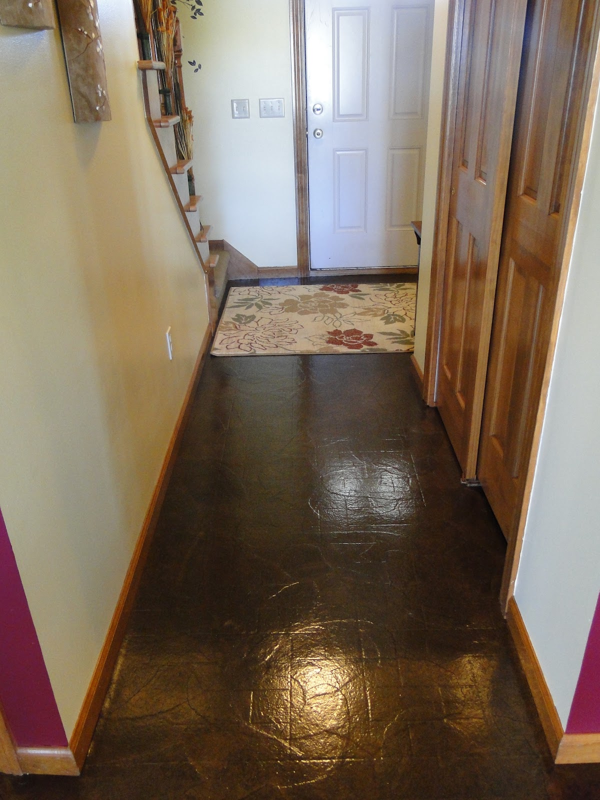 A Champagne Mind: I finally did it.....Brown Paper Flooring!