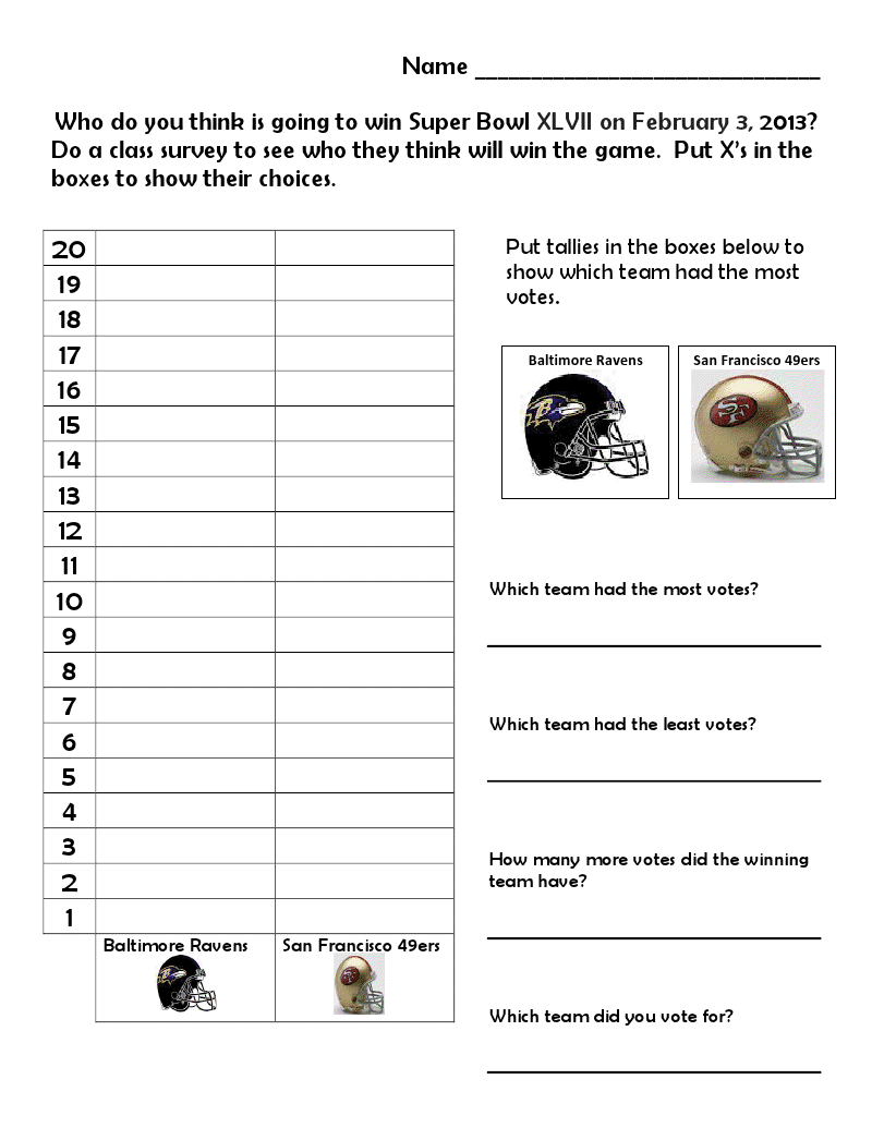 First Grade Funtastic: Super Bowl Sunday