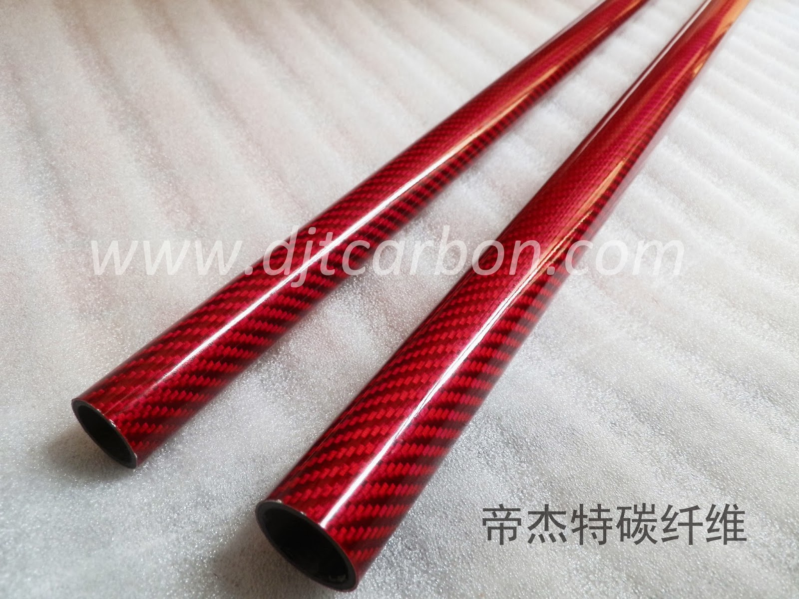 DJT Carbon Co.,Ltd: Custom Red Carbon Fiber Tubes