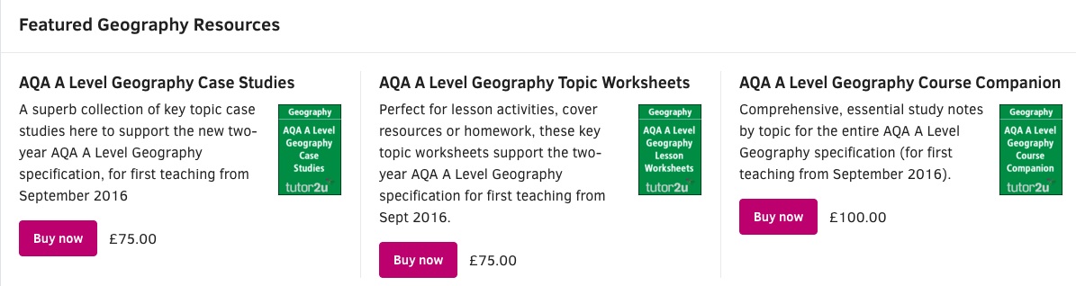 Tutor2U Resources for AQA Geography