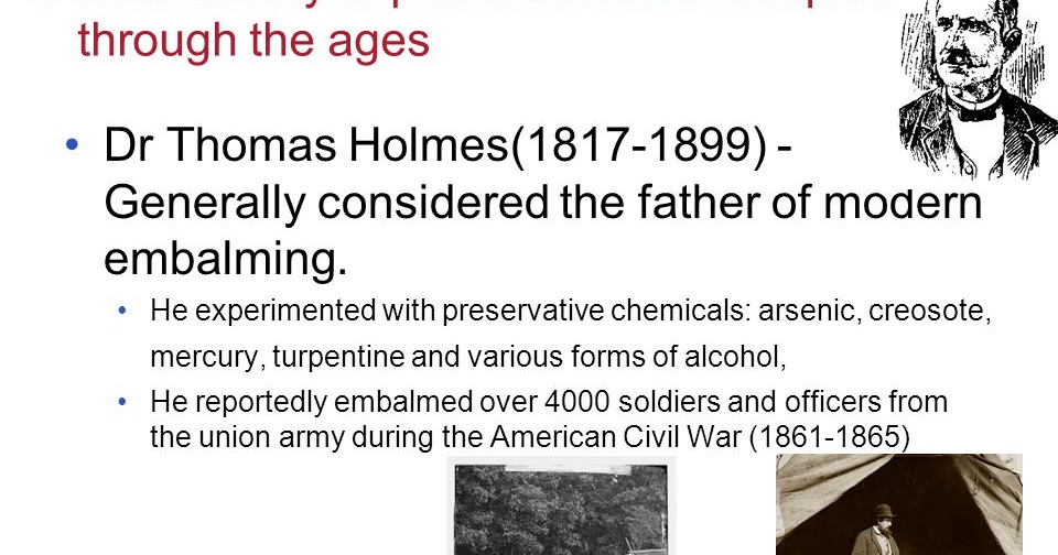 Stanley Swan's Undertakings: Dr. Thomas Holmes...the embalmer