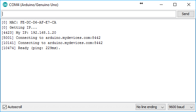 Cayenne On Arduino Uno