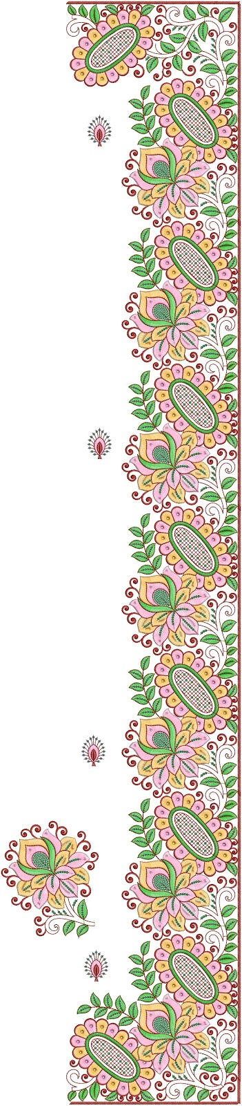 EmbDesignTube: Designer Floral Pattern Pallu Saree Full Catalog