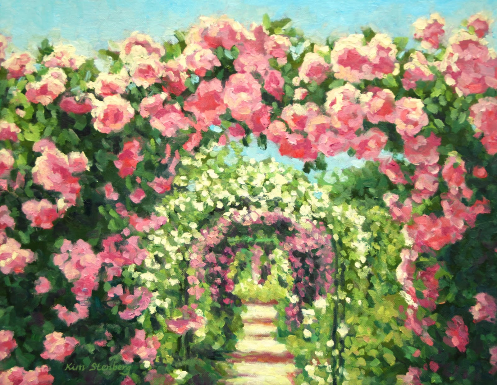 Kim Stenberg's Painting Journal: "Monet's Rose Arbors" (oil on ...