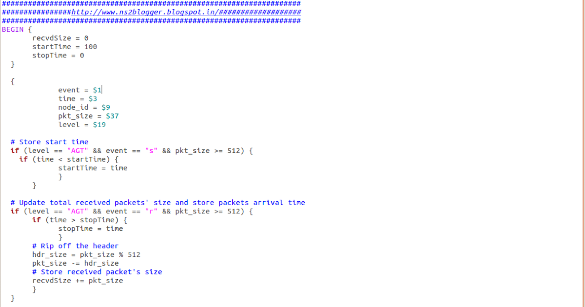 Network simulator 2: AWk SCRIPTING ON NS2 WITH SCRIPTS