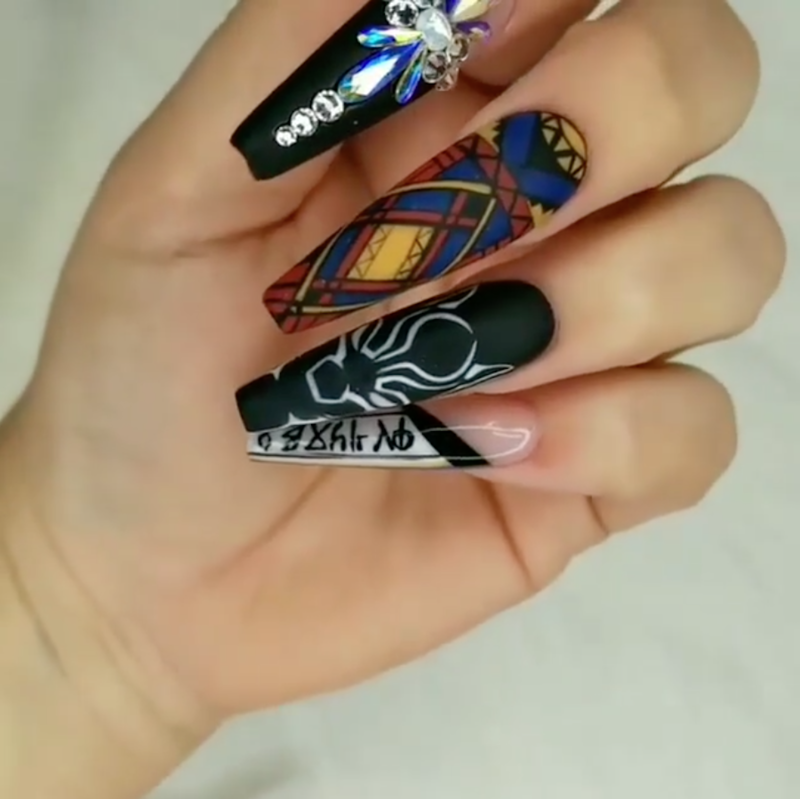 Black Panther Inspired Nails: Slay All Through Wakanda