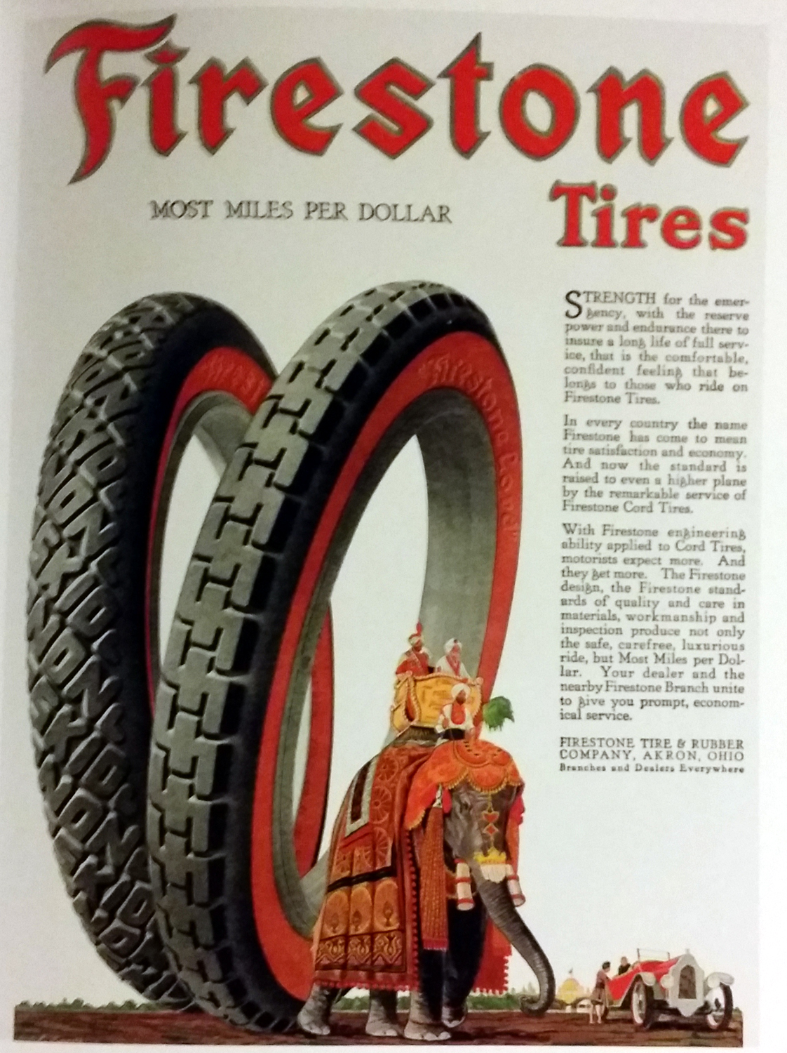 Just A Car Guy: 100 year old Firestone ad... with an elephant. How does ...
