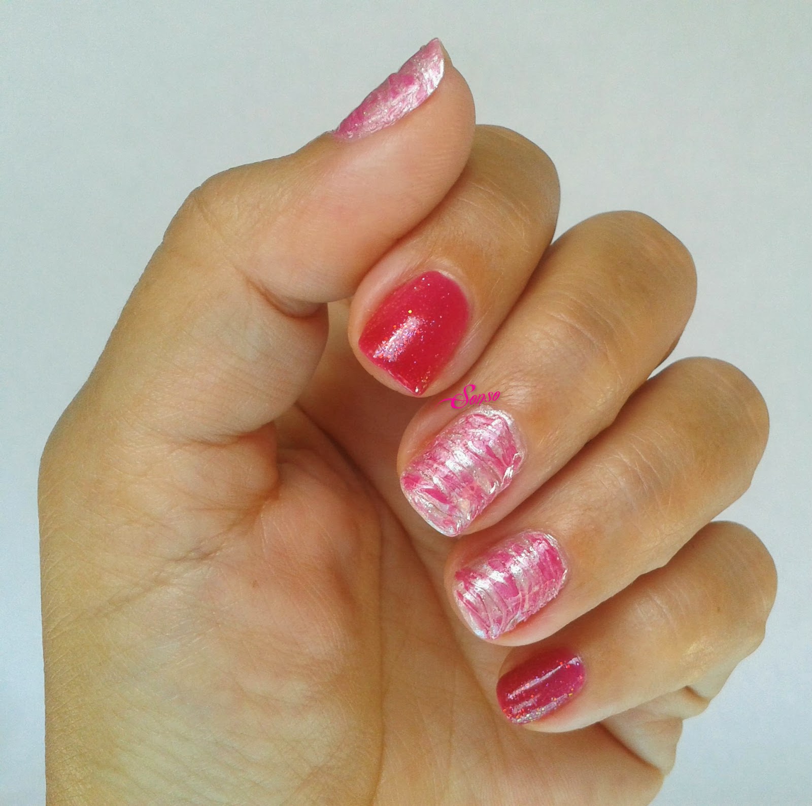 El maletin de la señorita Sonso: Manicura ROSA, marmoleado en seco ...