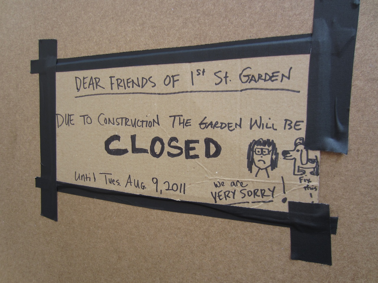 EV Grieve: First Street Garden closed until Tuesday