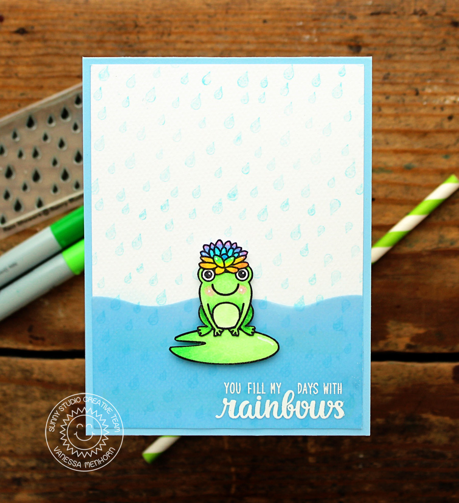 Sunny Studio: Rain Showers Froggy Friendship Card with Vanessa