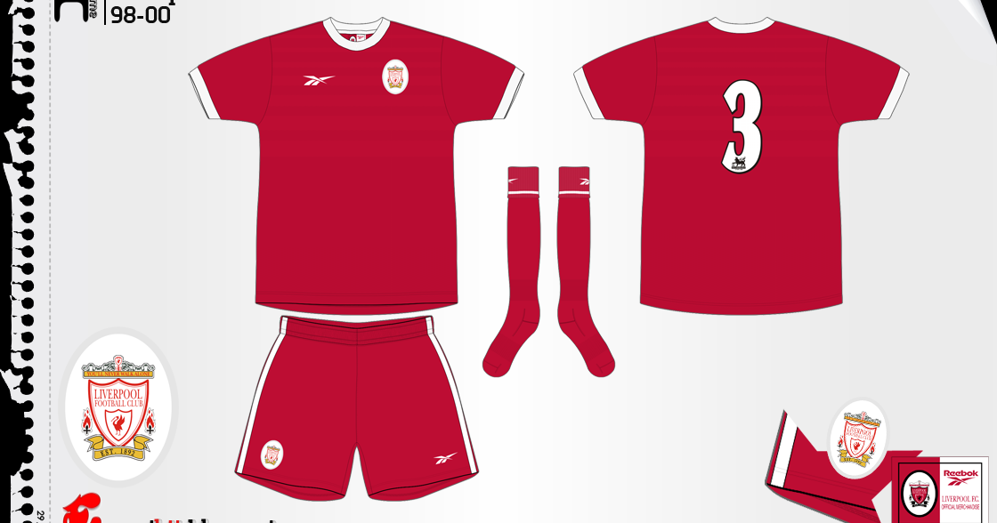 Kit Design, by eroj: 1998-00 Liverpool (Home, Away e Third)