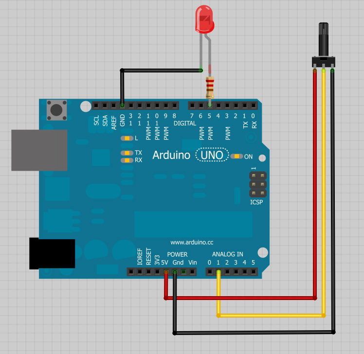 פיתוח תוכנה Arduino Potentiometer Guide