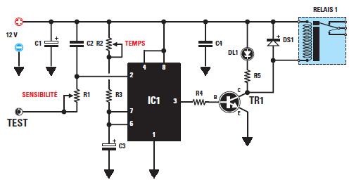 schéma et realisation : circuit de declenchement au toucher a base de NE555 - Arduino Schema ...