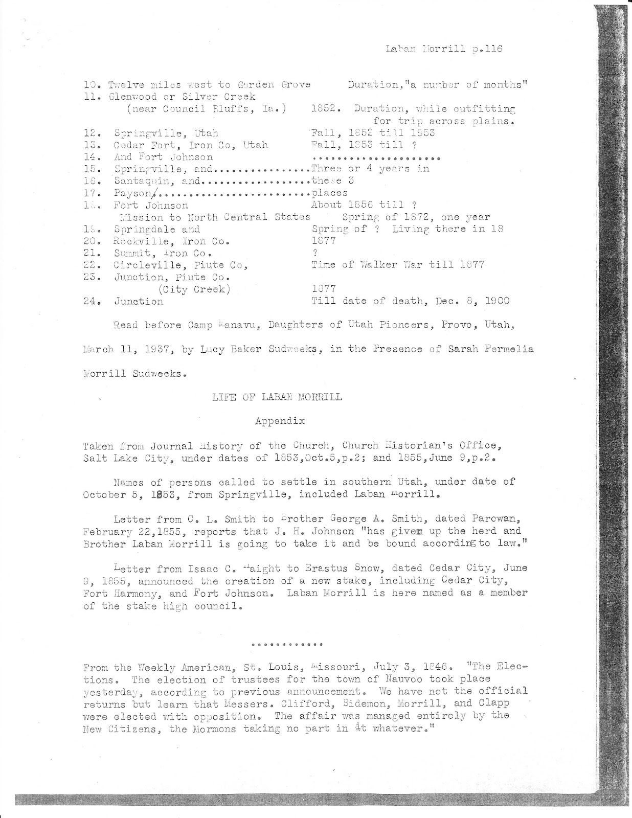 Our Kindred Dead: Life History of Laban Morrill