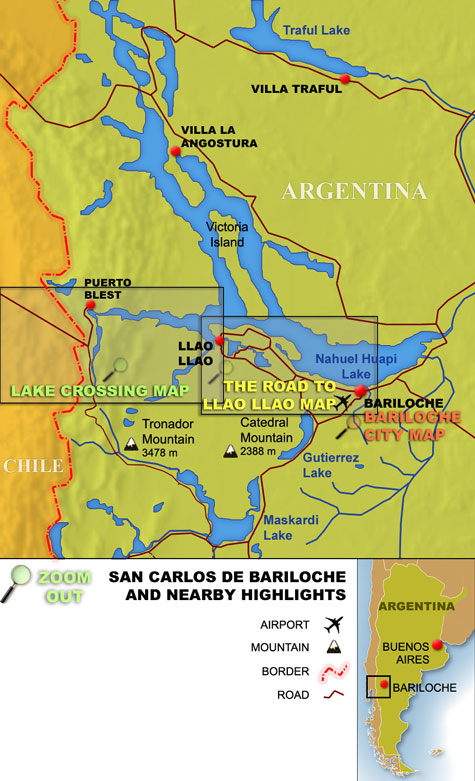 Mapa Bariloche Politico | Mapa de Argentina Completo
