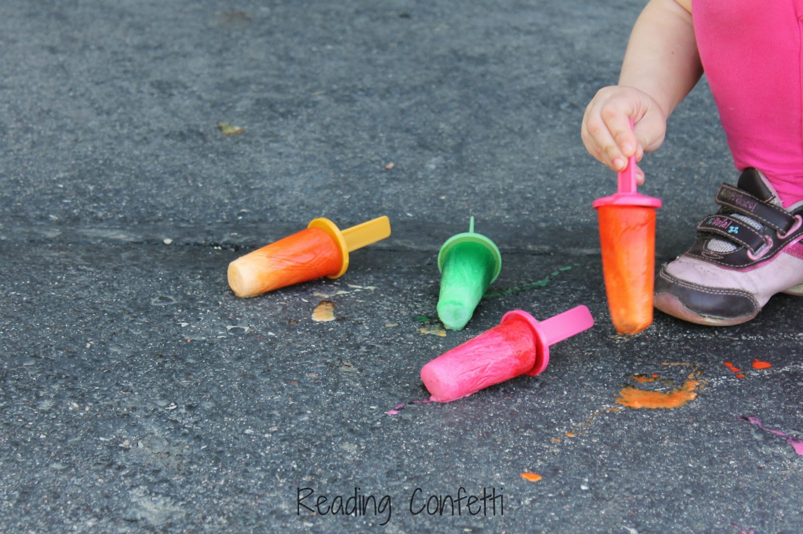 Frozen Popsicle Chalk ~ Reading Confetti