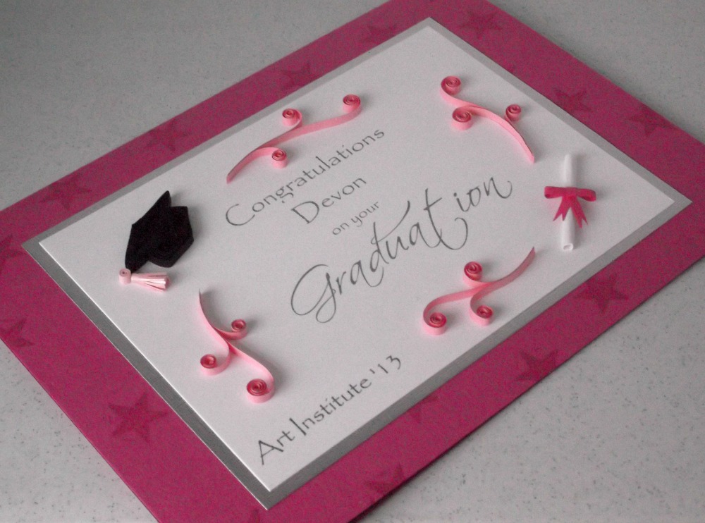 Paper Daisy Cards: Quilled graduation card for girls