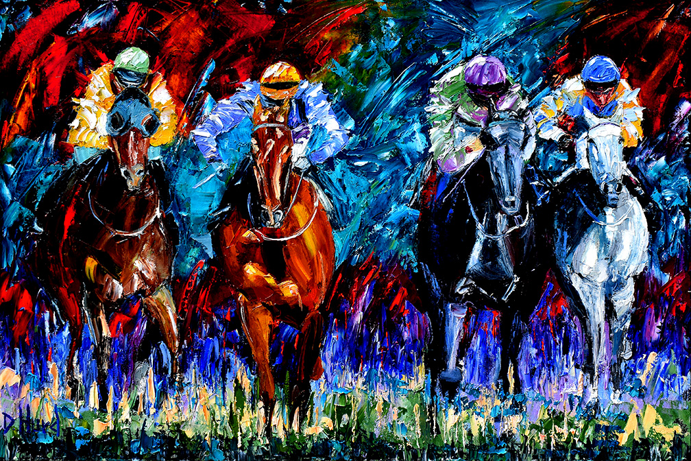 Abstract Horse Racing Paintings