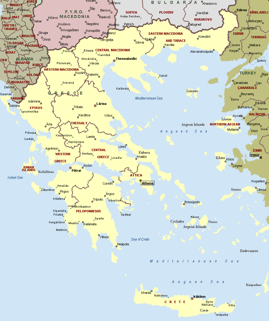GRECIA - MAPAS GEOGRÁFICOS DE GRECIA